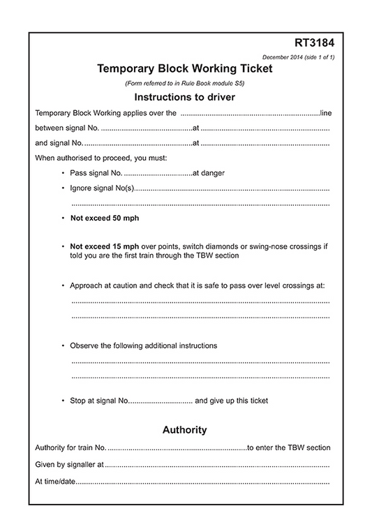 Rule Book Forms